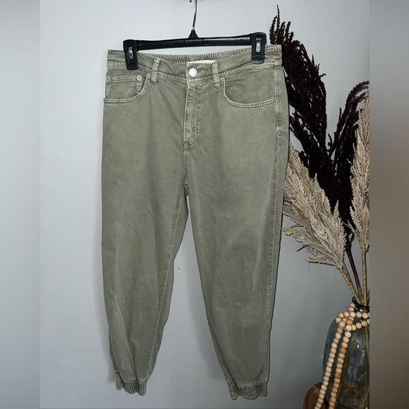 Zara | Pants & Jumpsuits | Zara The Mercer Jogger Olive Green Denim ...